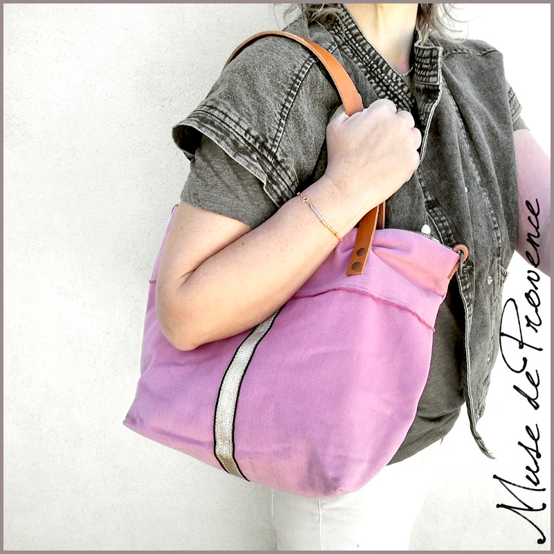 Sac cabas zippé pompons ROSELLA | Muse de Provence