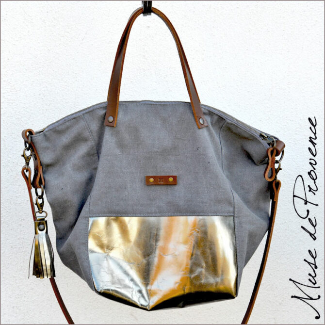 Sac cabas zippé Amical. Un sac cabas chic en tissu chanvre